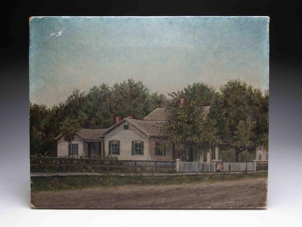Birdie Hults | PAINTING OF A HOUSE BY BIRDIE HULTS (Circa 1900) | MutualArt