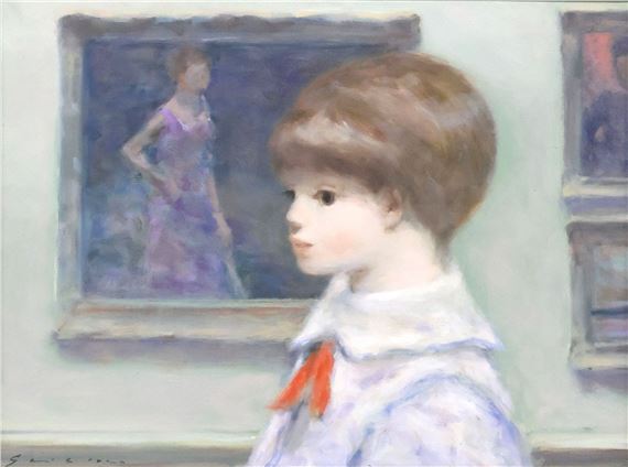 André Gisson | Portrait of a young boy in a gallery | MutualArt