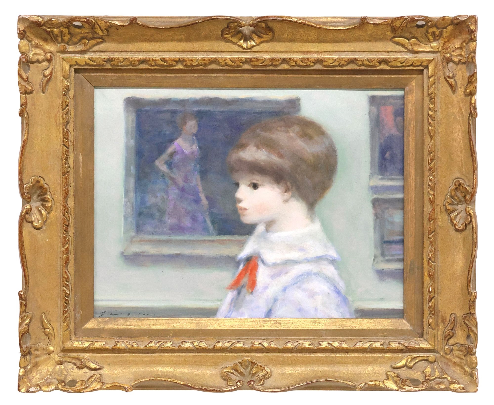 André Gisson | Portrait of a young boy in a gallery | MutualArt