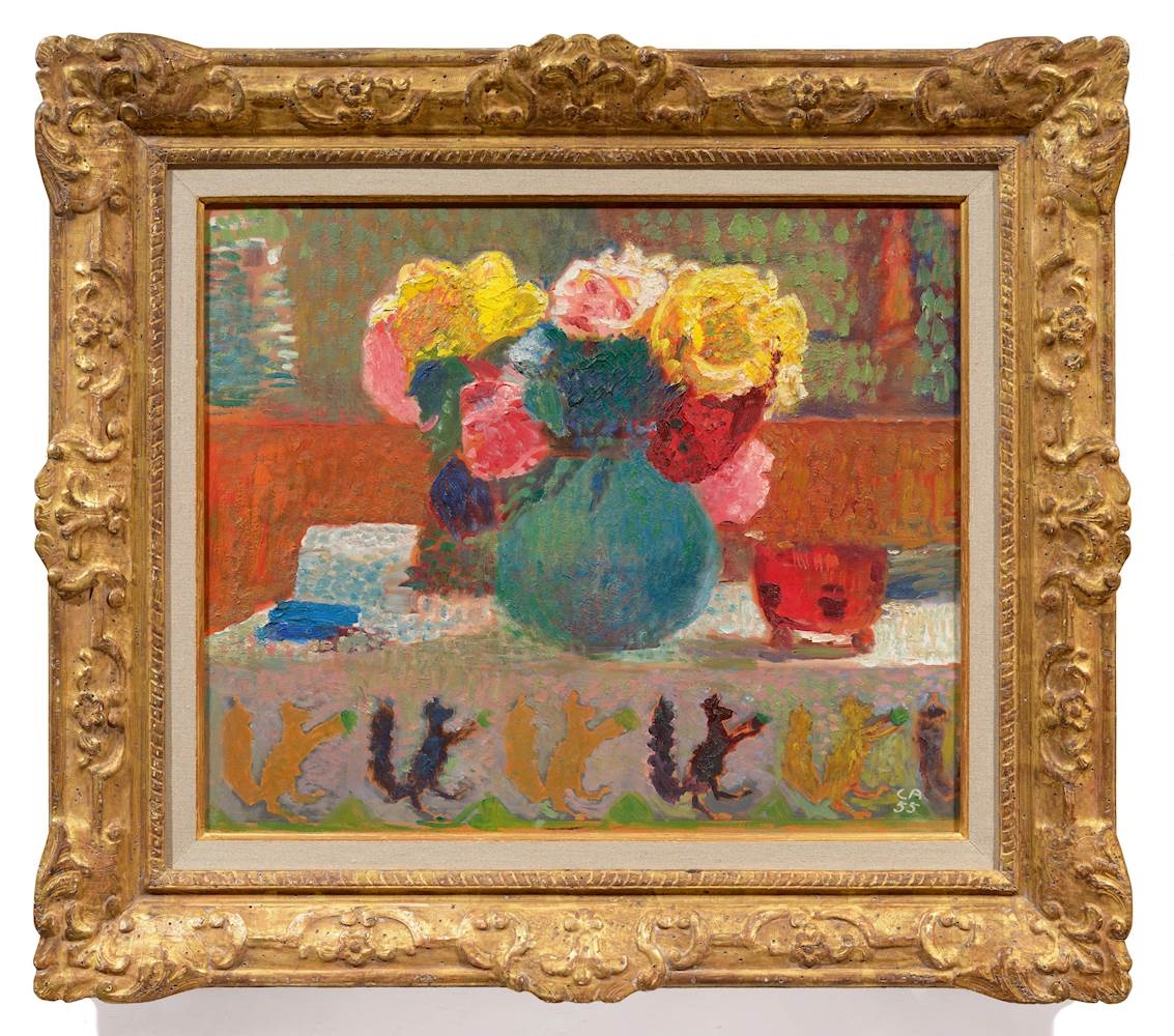 Cuno Amiet | Still life of flowers (1955) | MutualArt