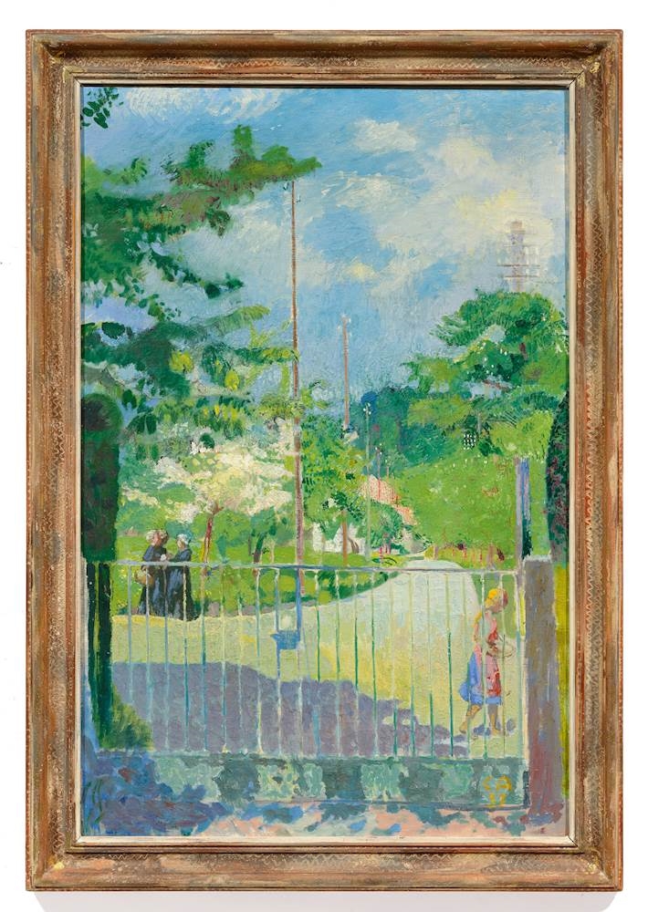 Cuno Amiet | Women at a garden entrance (1937) | MutualArt