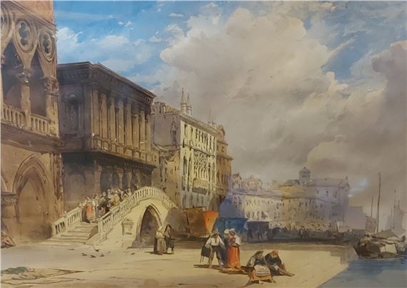 William Callow | Venetian scene with figures | MutualArt