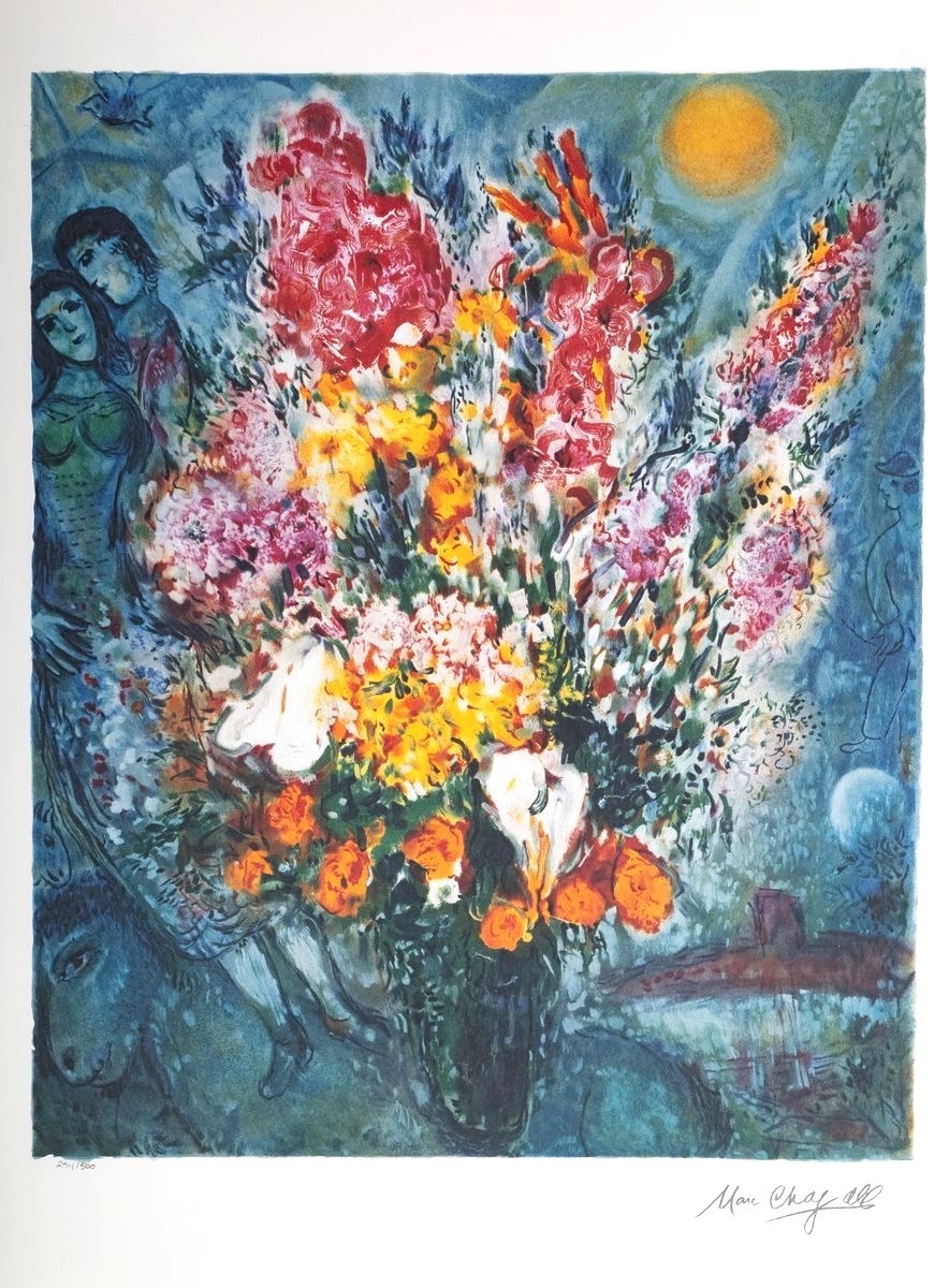 Marc Chagall | Bouquet illuminating the sky (Le Bouquet illuminant le ...