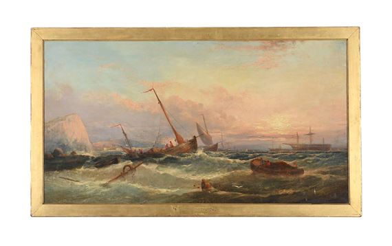John Wilson Carmichael | SHIPPING IN A SWELL (Circa 1866) | MutualArt
