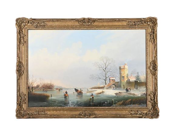 Jan Jacob Spohler | WINTER LANDSCAPE WITH SKATERS | MutualArt