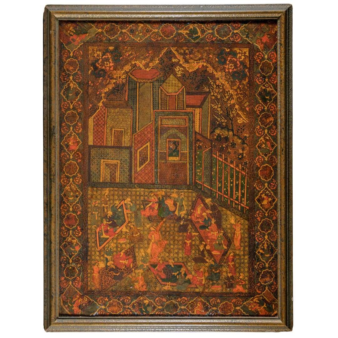 Haj Mirza Aqa Imami | A LARGE LACQUER PANEL SIGNED BY MIRZA AQA EMAMI ...