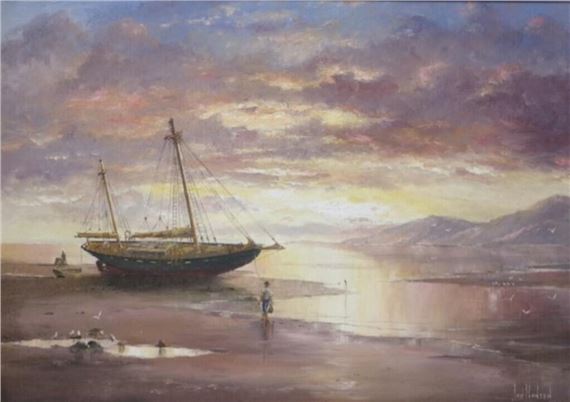 Ian Hansen | Tide at Sunset | MutualArt