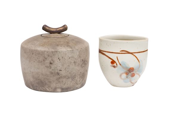 Tim Andrews | Studio pottery smoke fired box and cover with gilded ...