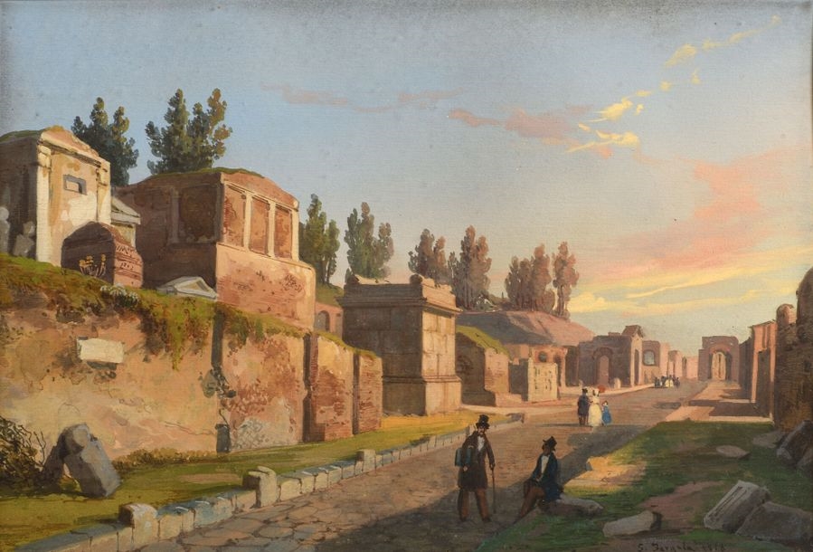 Salvatore Fergola | Strada de Sepoleri in Pompeii (1850) | MutualArt
