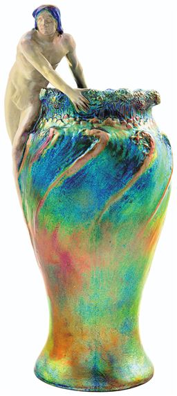 Zsolnay Ceramic Factory | Vase with Statuette of a Merman (1902 ...