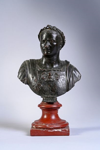 Italian School, 16th Century | Bust of the Emperor Tiberius in black ...