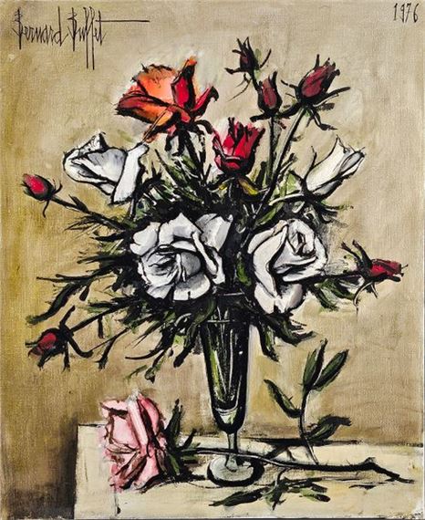 Bernard Buffet | Roses in a glass (1976) | MutualArt
