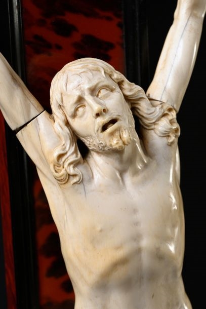 Flemish School, 18th Century | Crucifix with carved ivory Christ on a ...