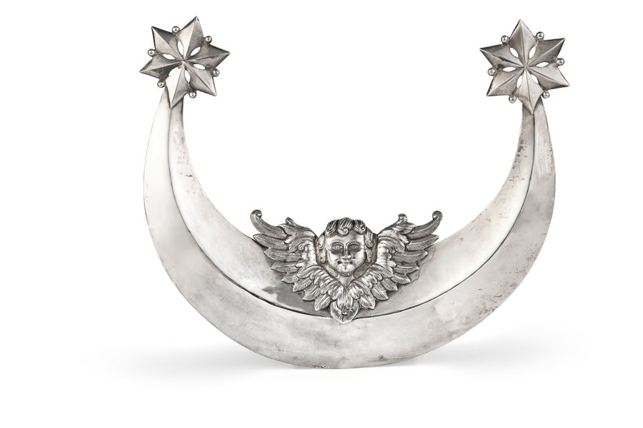 Peruvian School, 18th Century | Set of five hammered silver crescent ...