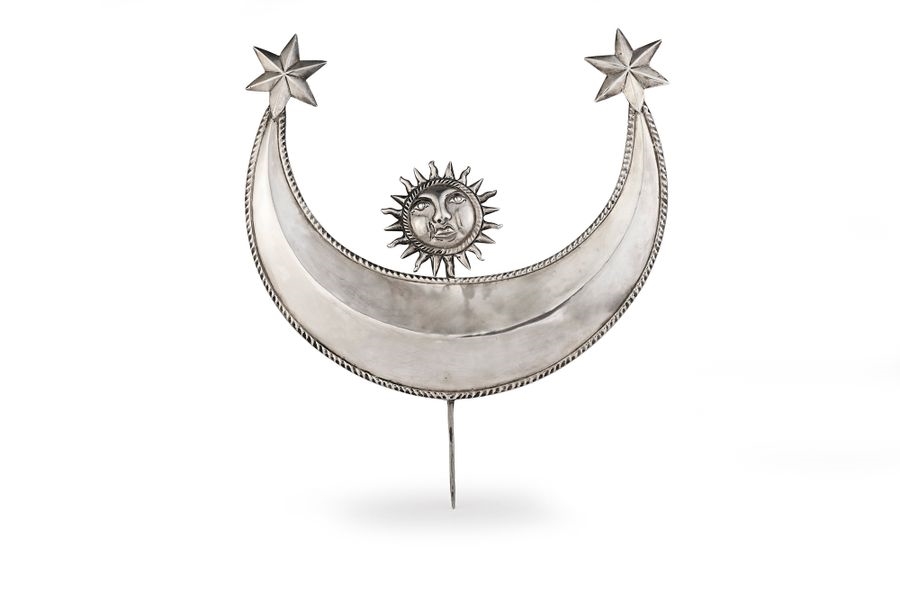 Peruvian School, 18th Century | Set of five hammered silver crescent ...