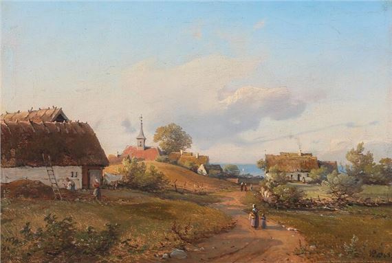 Vilhelm Petersen | View towards Hornbæk Church and the Sound (1863 ...