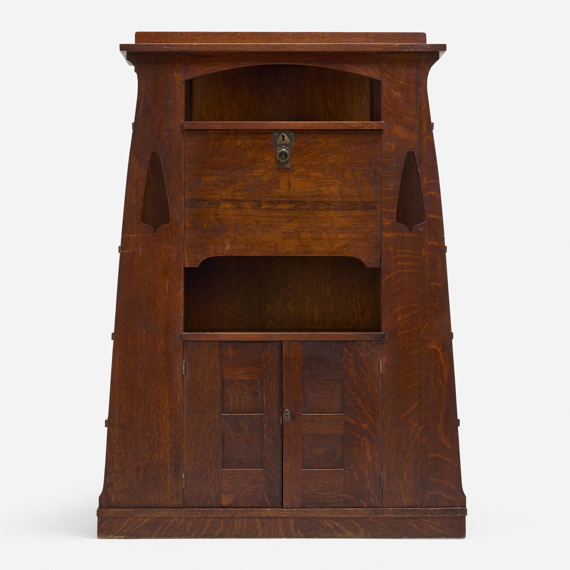 Charles Limbert | Rare and Early drop-front desk with cut-outs, model ...