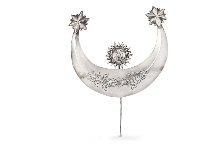 Peruvian School, 18th Century | Set of five hammered silver crescent ...