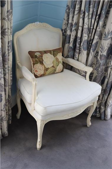 Ed French | Painted French style Louis arm chair and cushion | MutualArt