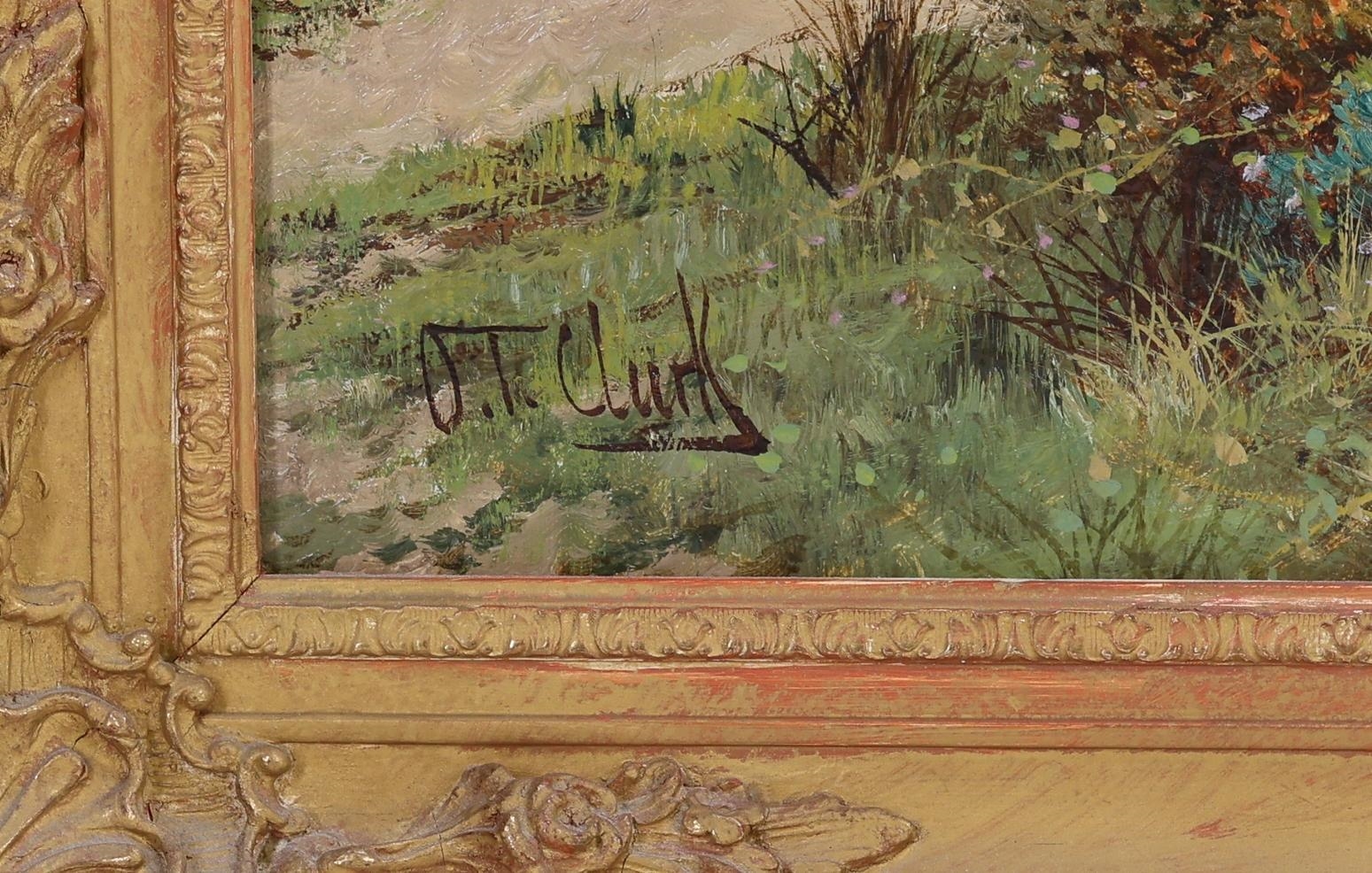 Octavius T. Clark | Pastural landscape with a thatch covered cottage ...