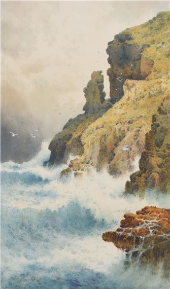 Arthur Suker | Arthur Suker (1857-1940) Pair of Cornish Coastal ...