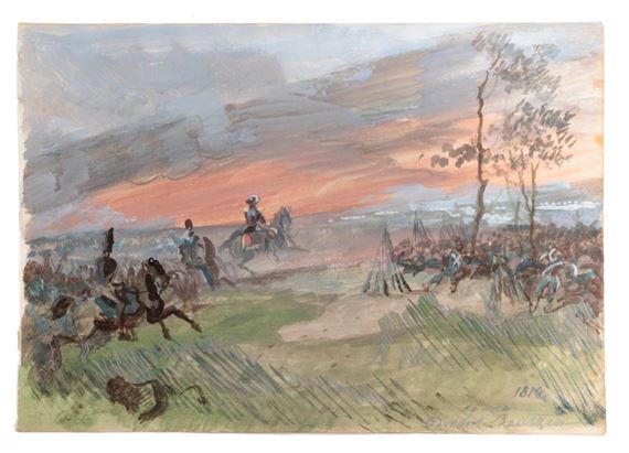 Francois Pils | Emperor Napoleon riding at sunset (19) | MutualArt