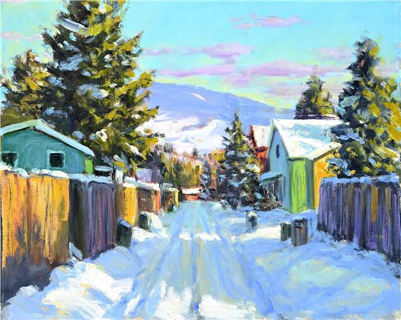 Ron Hedrick | Untitled - Back Alley in Winter | MutualArt