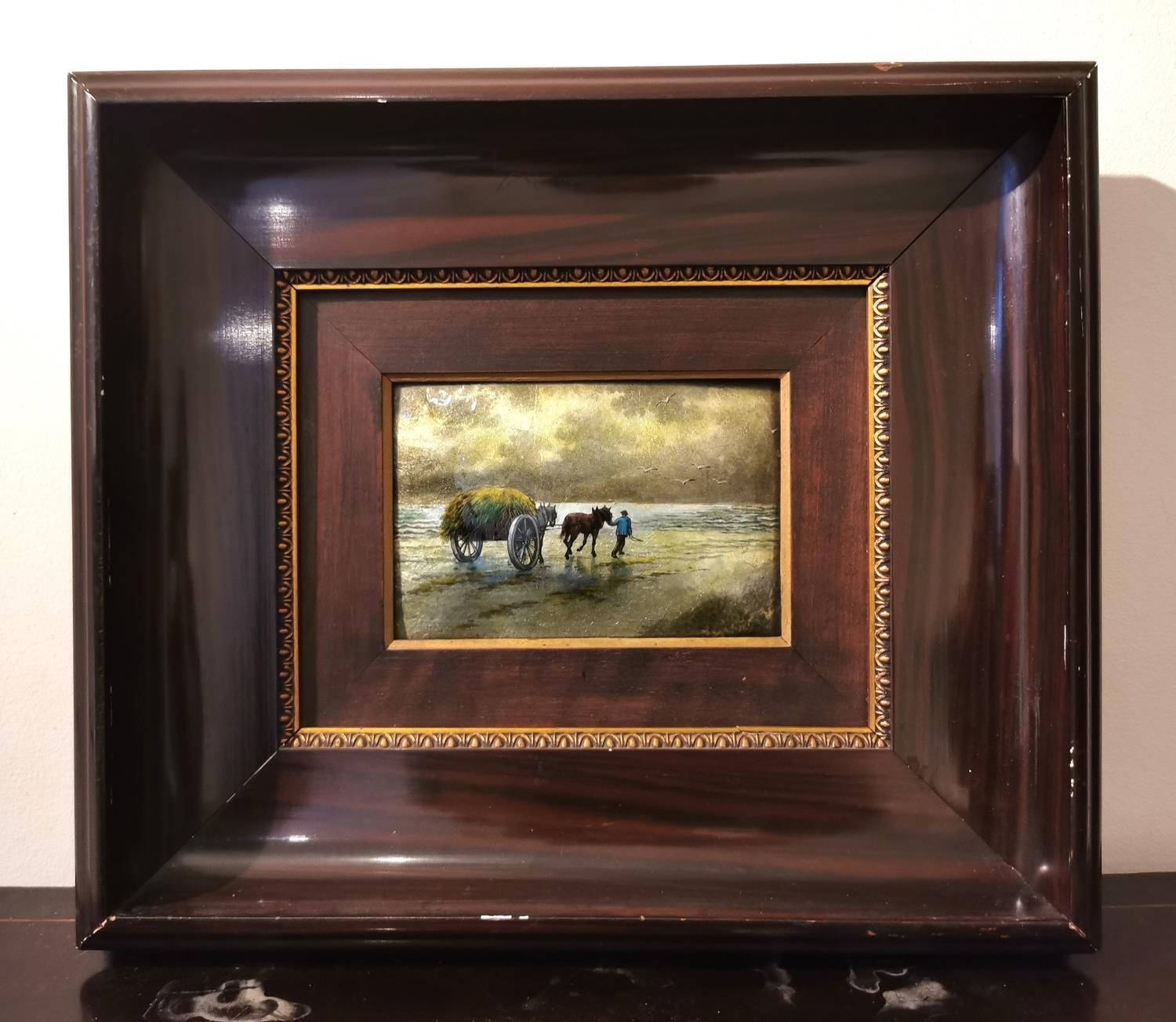 Crystoleum | A Crystoleum picture of a man with horse and cart carrying ...