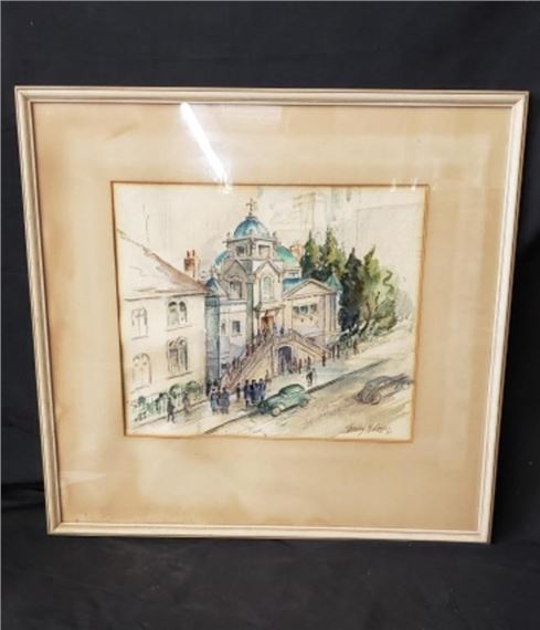 Stanley M Lewis | Vintage signed watercolor Stanley M Lewis | MutualArt