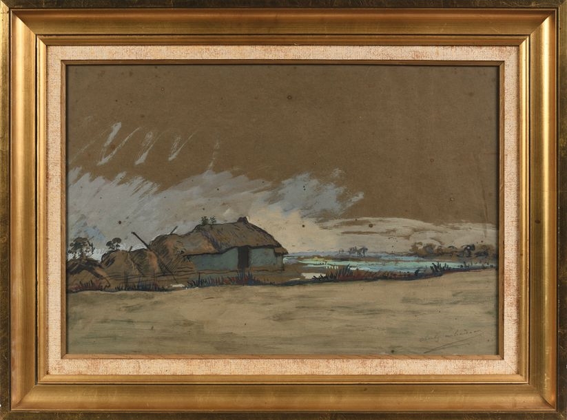 Charles Milcendeau | Cottage in a landscape | MutualArt