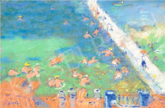 József Rippl-Rónai | Bathers on the Lido (Hotel Excelsior (Circa 1910 ...