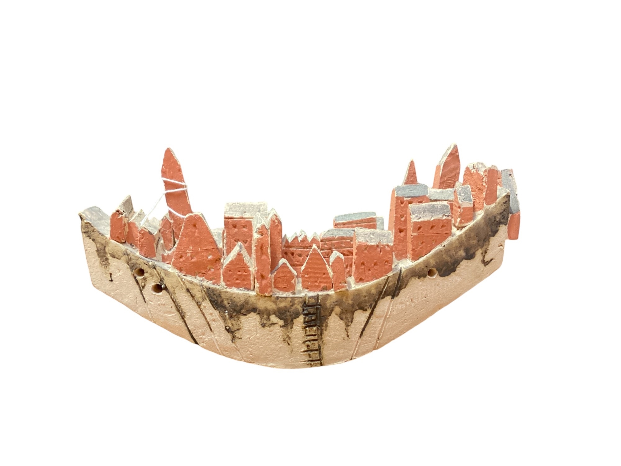 Bryan Newman | Bryan Newman studio pottery sculpture of houses | MutualArt