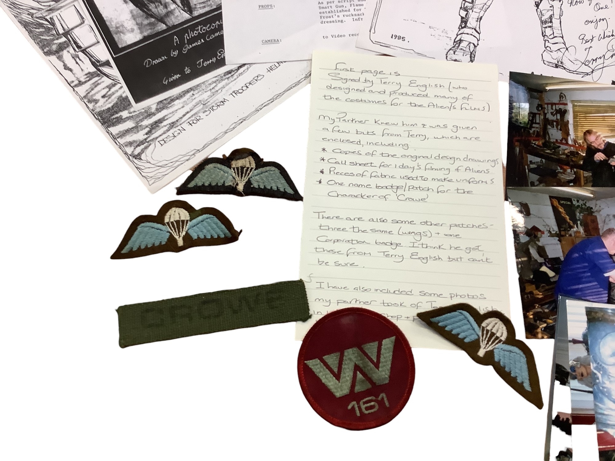 Designer | Film Memorabilia Terry English costume designer for Aliens ...