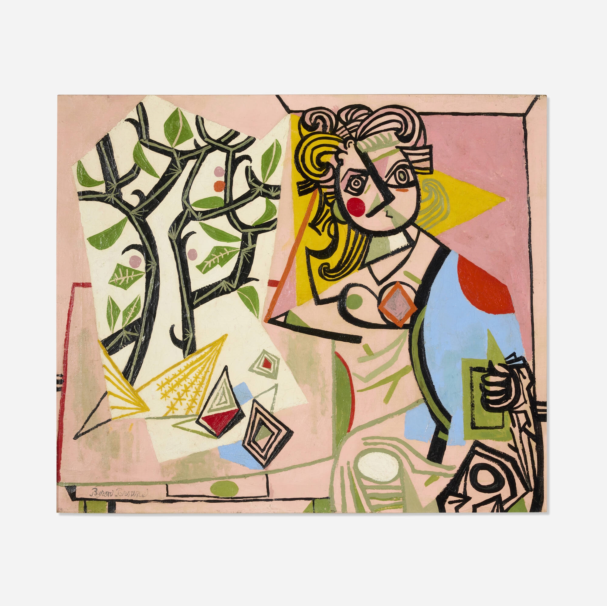 Byron Browne | Woman with Still Life (1945) | MutualArt
