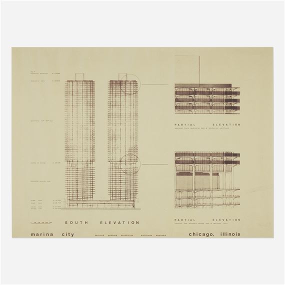 Bertrand Goldberg | Marina City, Chicago south elevation | MutualArt