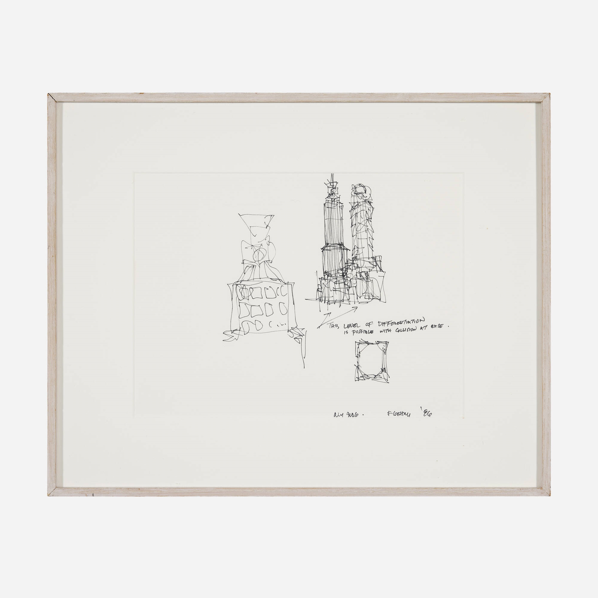 Frank Gehry | Skyscraper for NYC elevation drawing (1986) | MutualArt