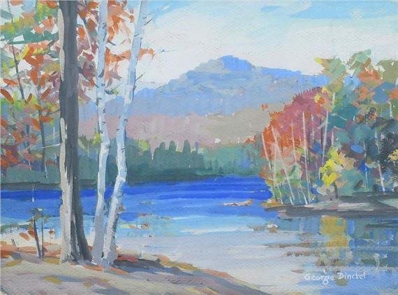 George William Dinckel | Autumnal Lakeside Landscape (1225) | MutualArt