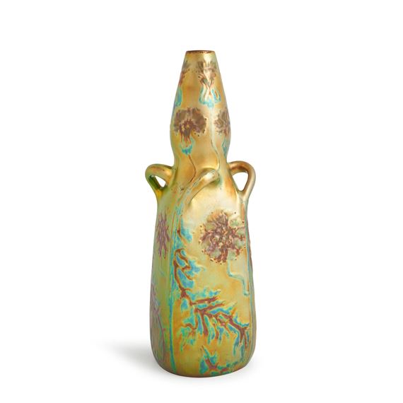 Zsolnay Ceramic Factory | WATER LILIES AND REEDS, SOLIFLEUR VASE (Circa ...