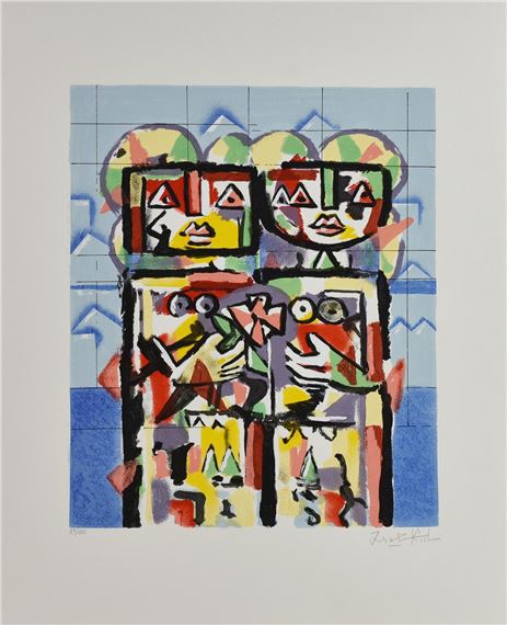 Ibrahim Kodra | Ibrahim Kodra GLI SPOSI serigrafia materica | MutualArt