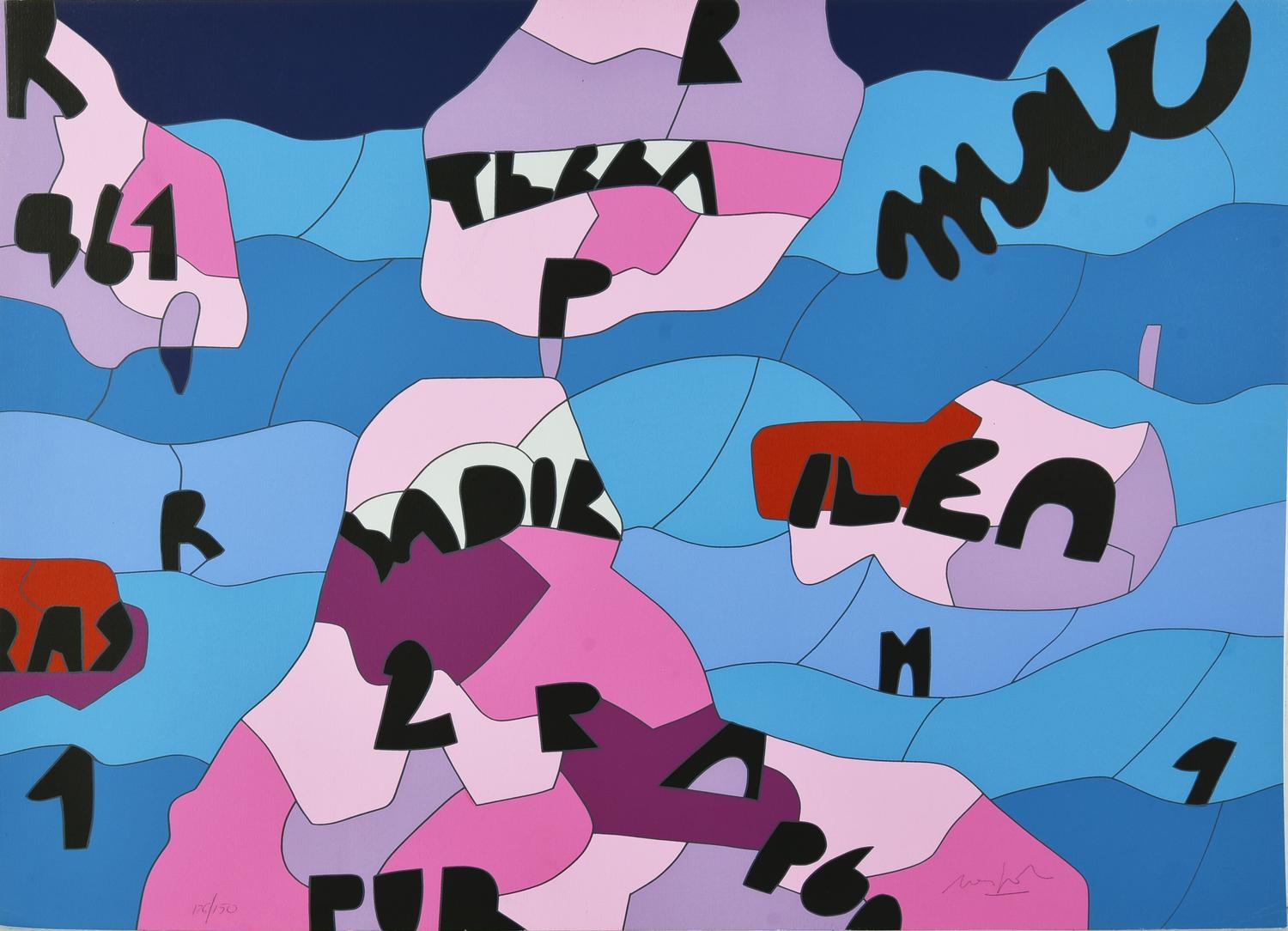 Ugo Nespolo | Ugo Nespolo CARTA GEOGRAFICA serigrafia | MutualArt