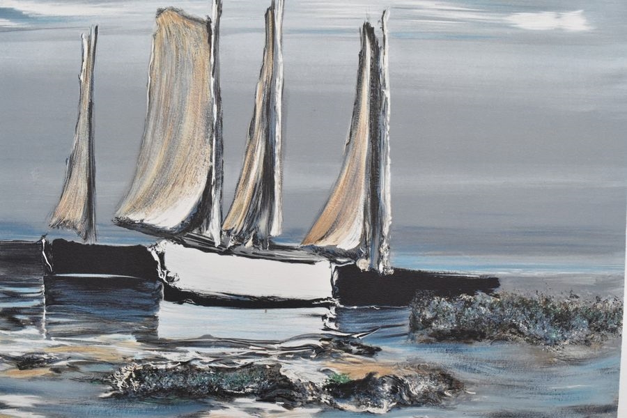 Georges Laporte | Sailboat at low tide Lithograph - Lot | MutualArt