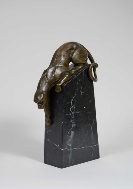 Michel Decoux | Panther on a rock - Lot | MutualArt