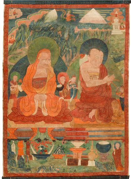 Tibetan School, 15th Century | A rare thangka depicting ...
