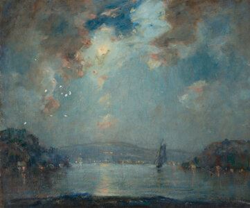 Joseph Henry Boston | Ships in a moonlit bay | MutualArt