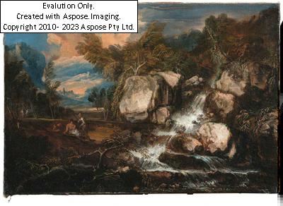 Antonio Maria‏ Marini | A rocky landscape with soldiers | MutualArt
