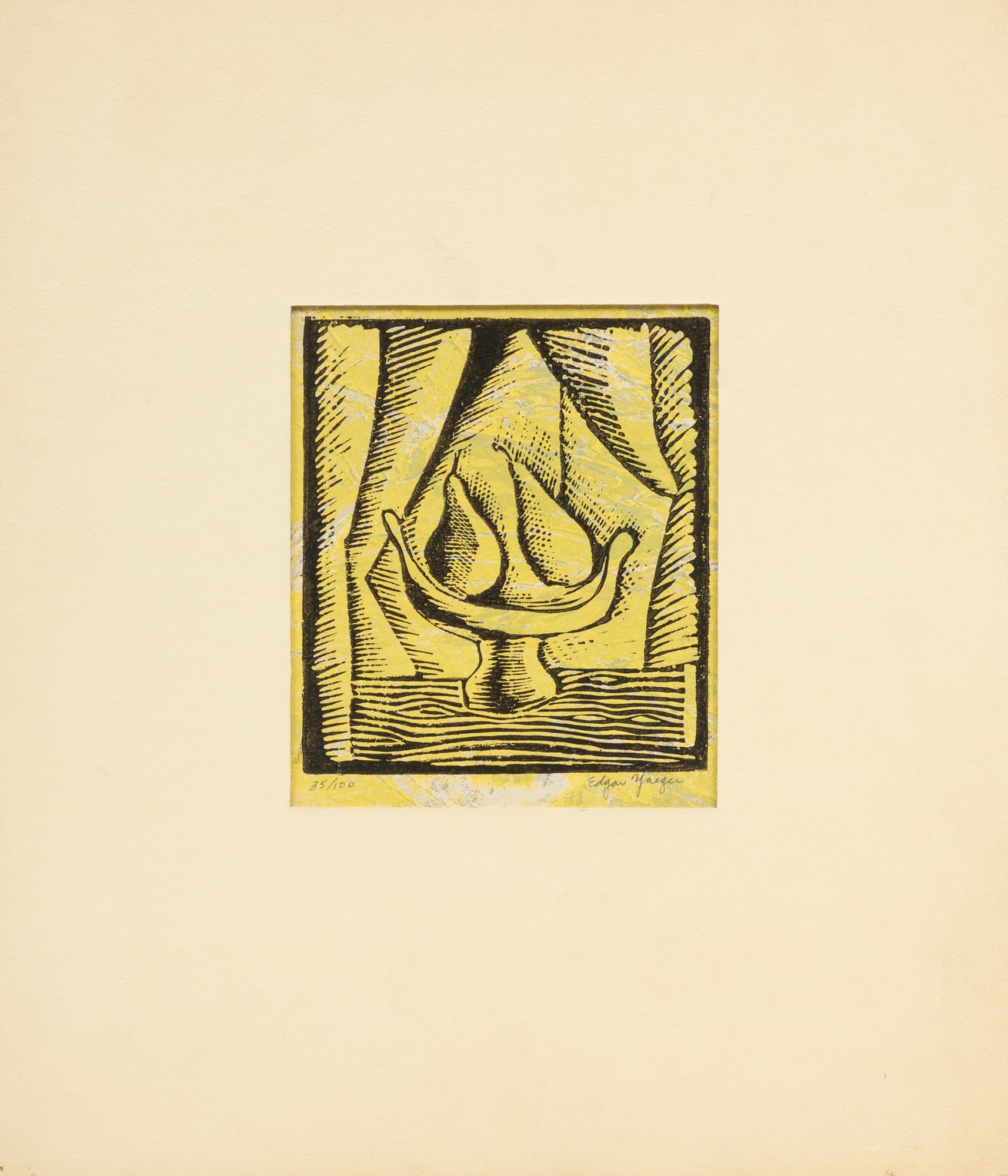 Edgar Louis Yaeger | 1904-1997) Unframed Block Print | MutualArt