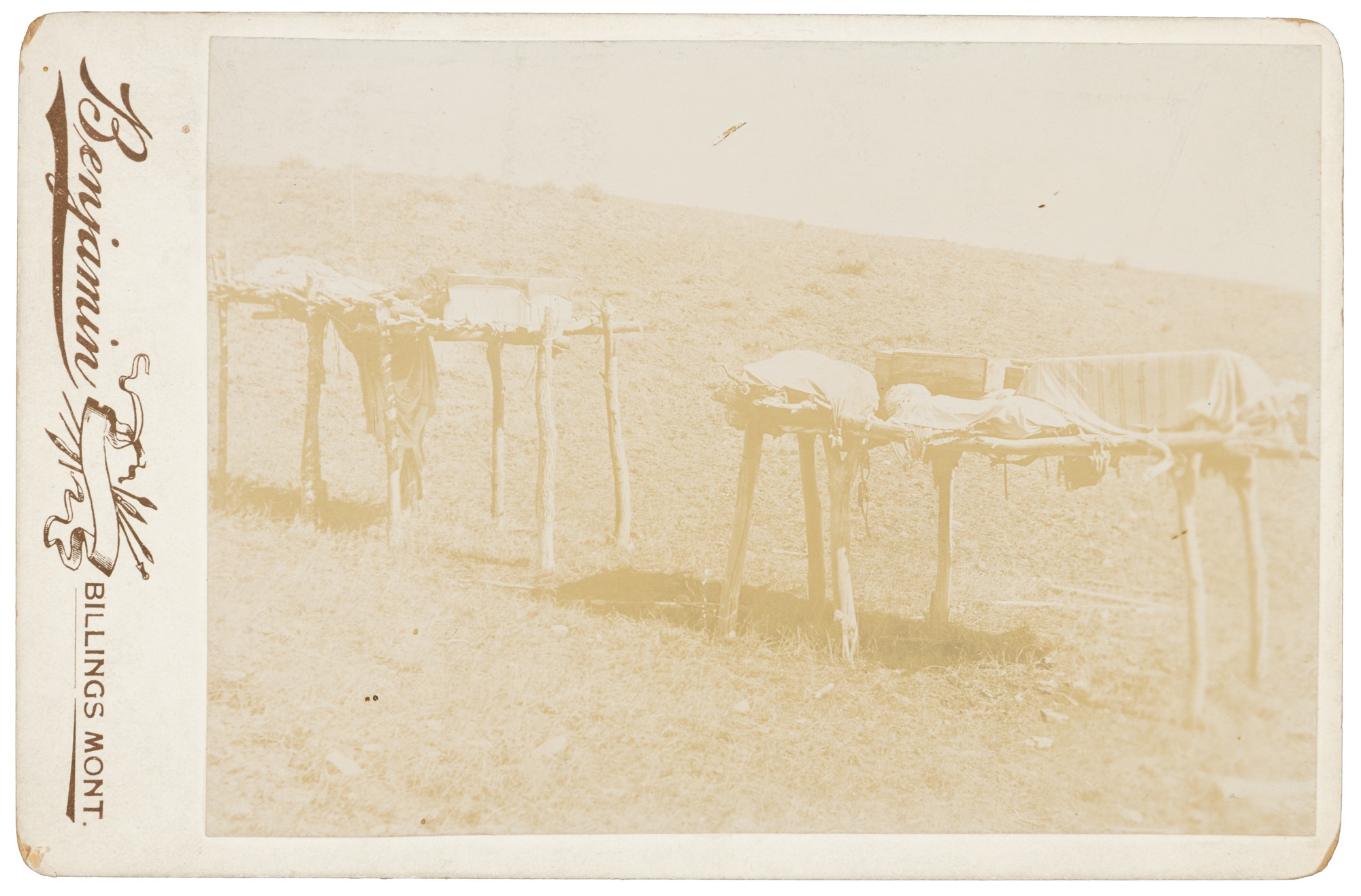 Benjamin Roubaud | Original photograph of two raised Native American ...