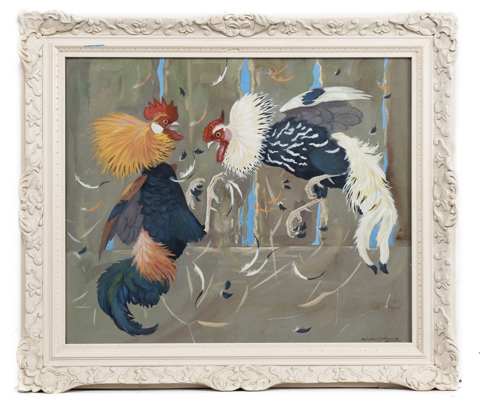 Ralston Gudgeon | FIGHTING COCKERELS | MutualArt