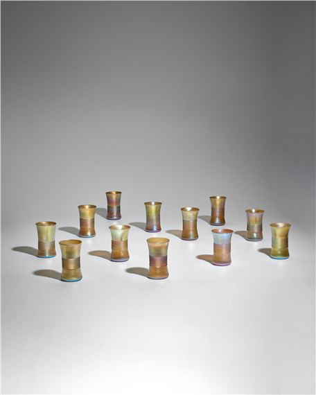 Tiffany Studios | Set of Twelve Favrille Beakers circa 1905 blown and ...