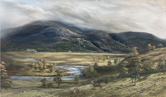 Willie Forbes | Stag and Deer in the Highlands (99) | MutualArt